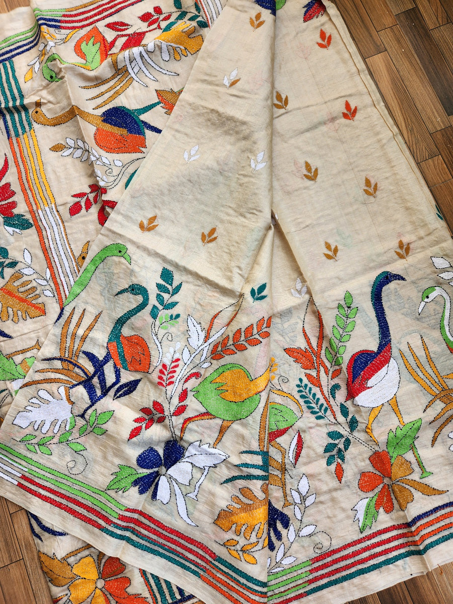 kantha saree sarees silksaree designersaree Jungle Book animalkantha ...