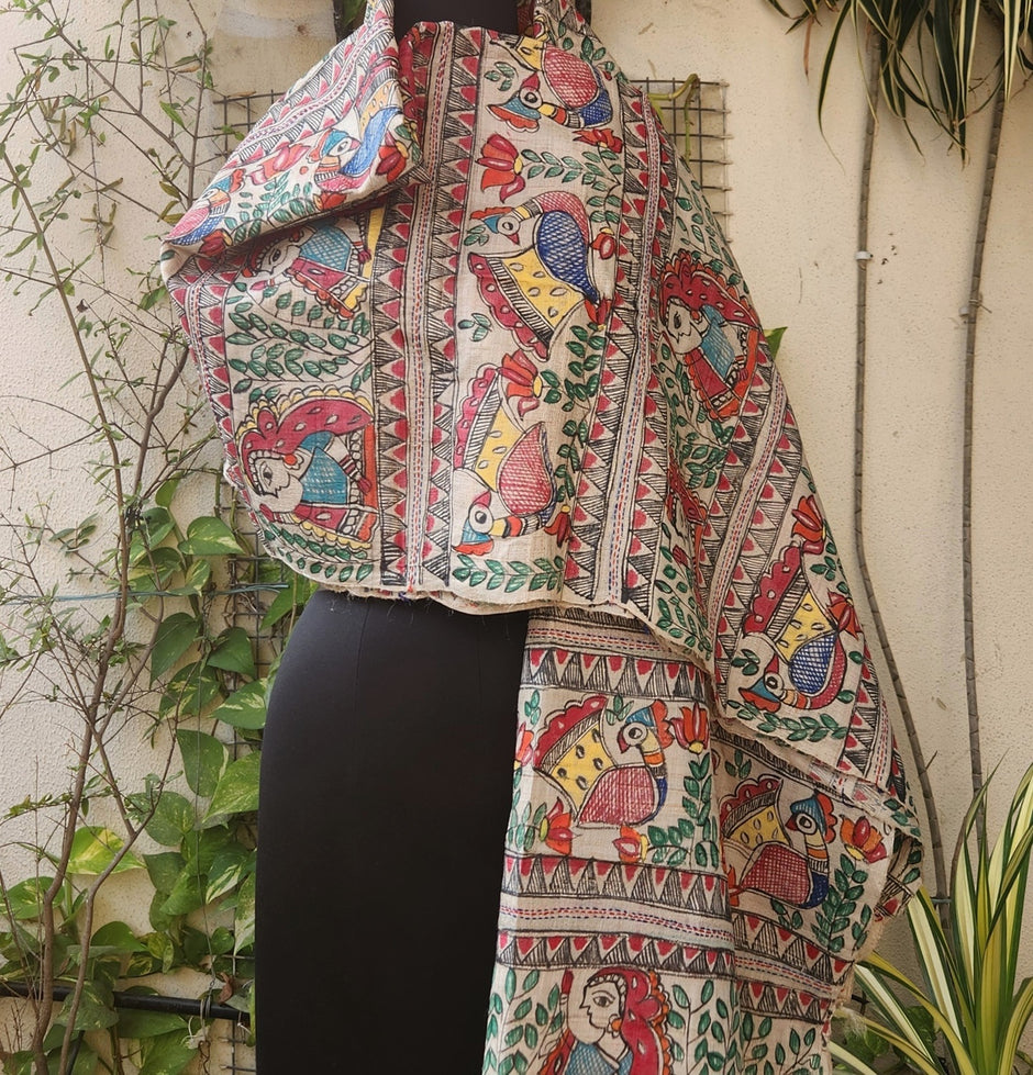 Dupattas - Madhubani Handpainted – VIVARANG